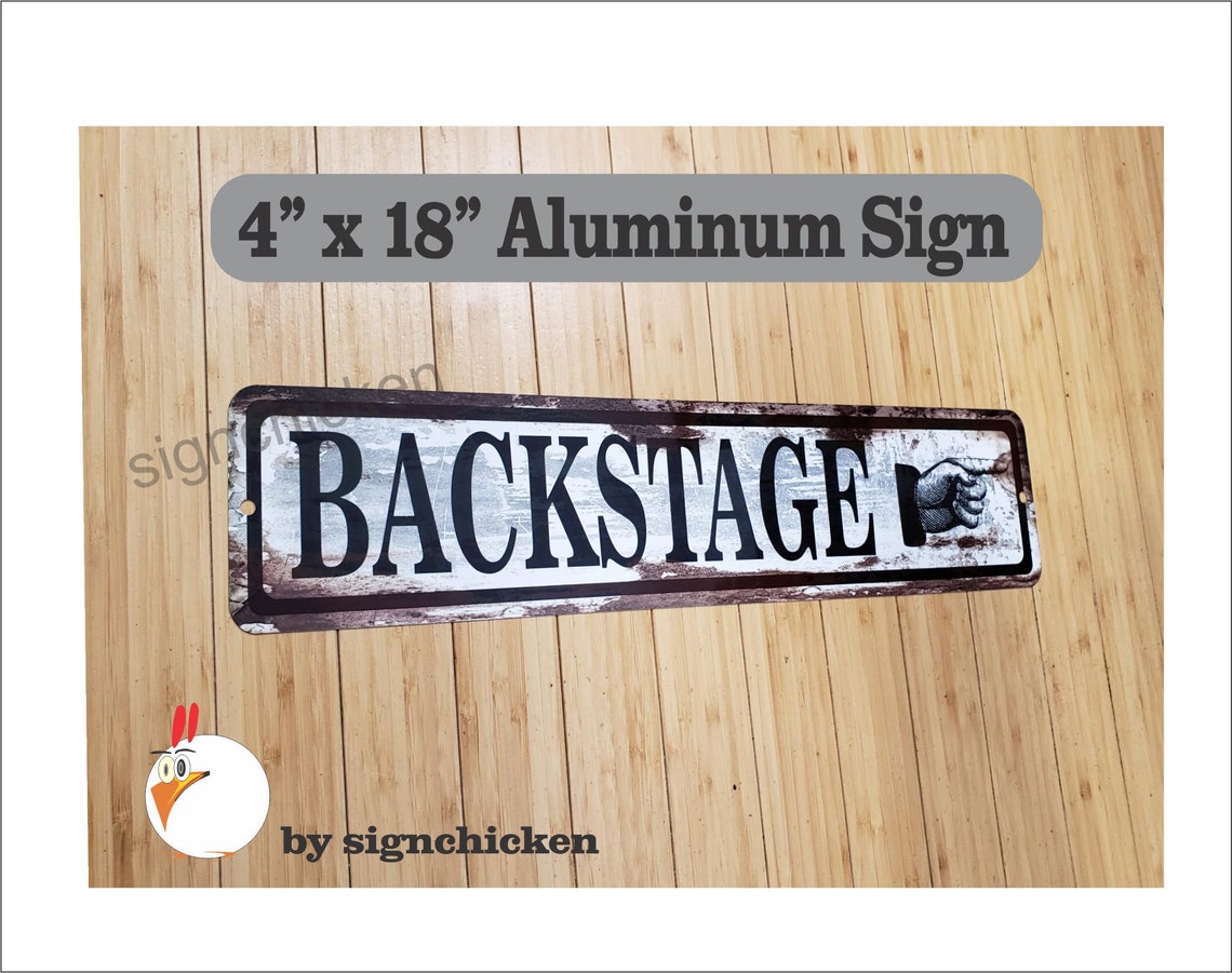 BACKSTAGE Sign Rusty Look Decor SIGNS Kitchen - Etsy