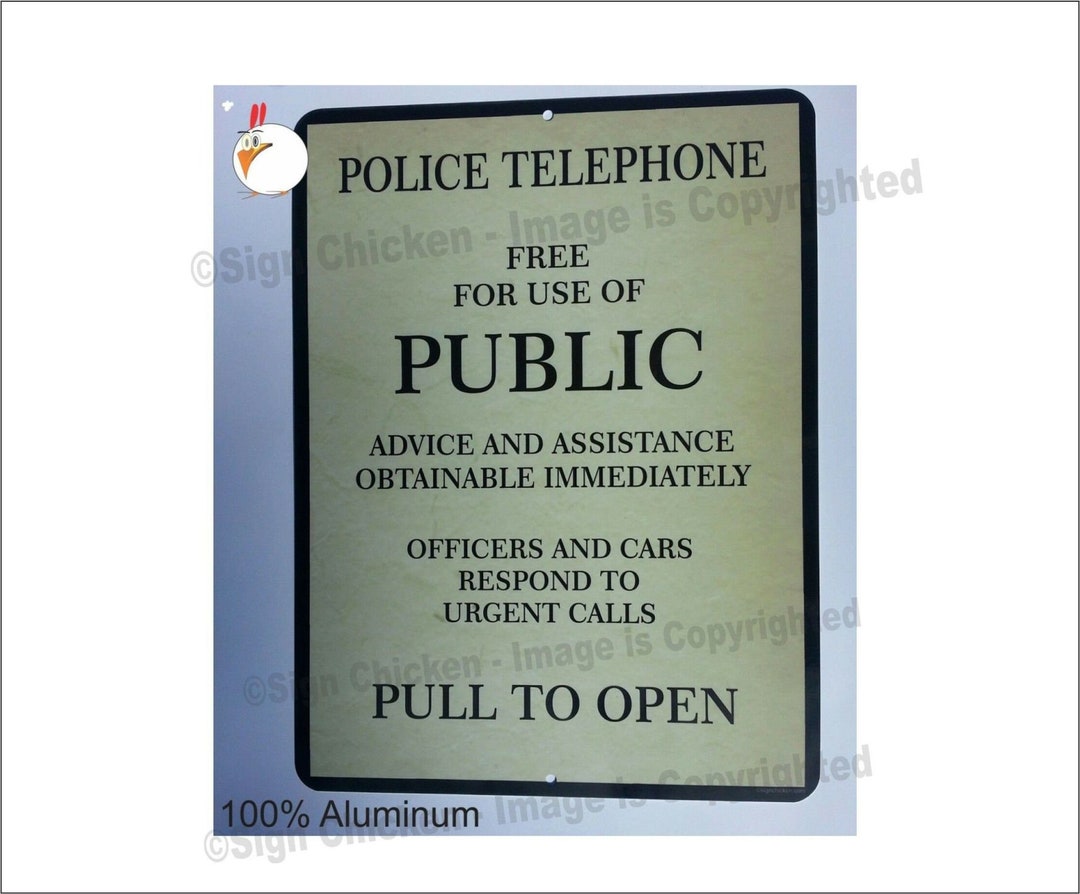 Police Telephone Sign, for Dr. Who Fans, Embossed - Etsy
