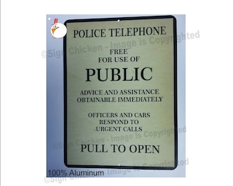 Police Box Telephone Sign for Dr. Who Fans Embossed | Etsy