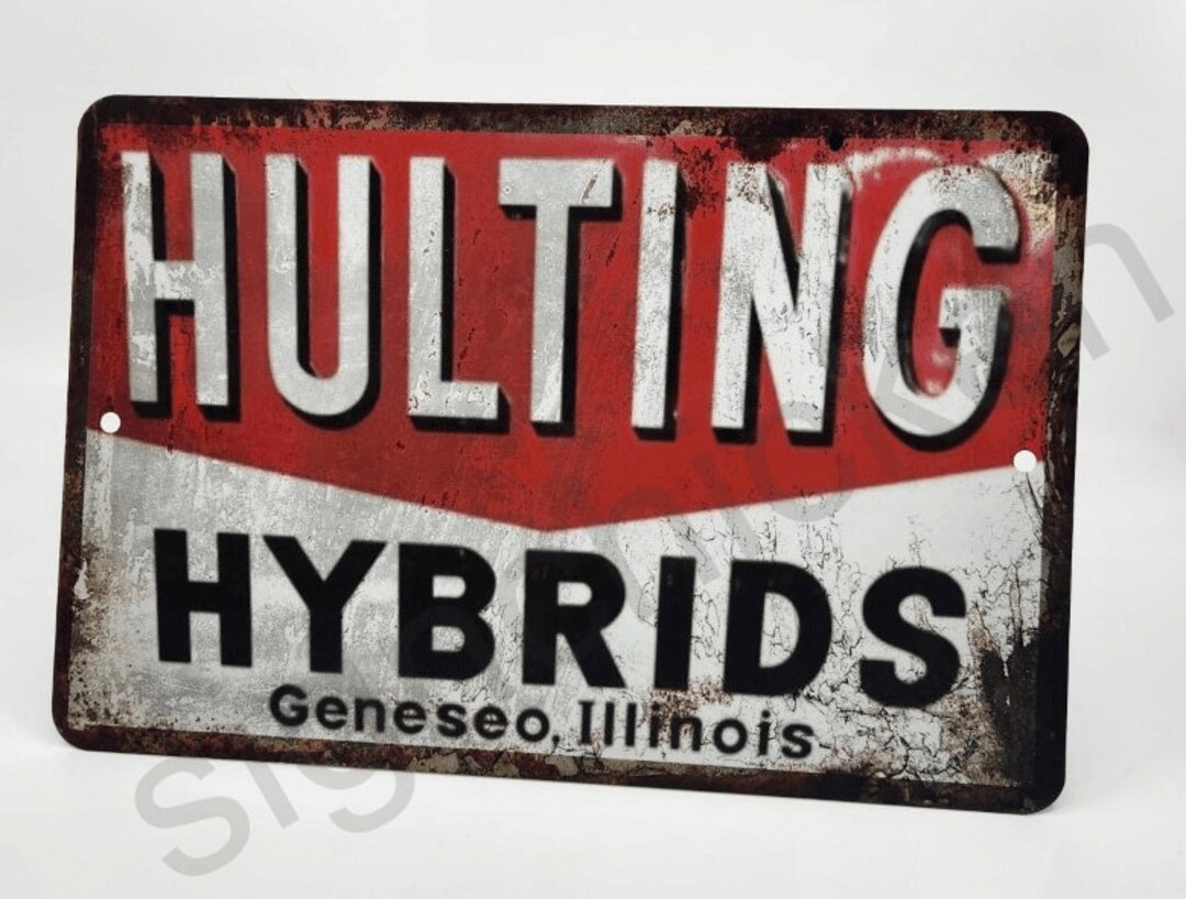 HULTING HYBRIDS Sign, Farm Sign, Barn Sign, Vintage Looking, Wall Decor ...