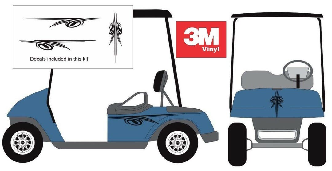 Crisp Golf Cart Stripe 3m Decal Graphic Sticker Ez Go Club Car Yahamma ...