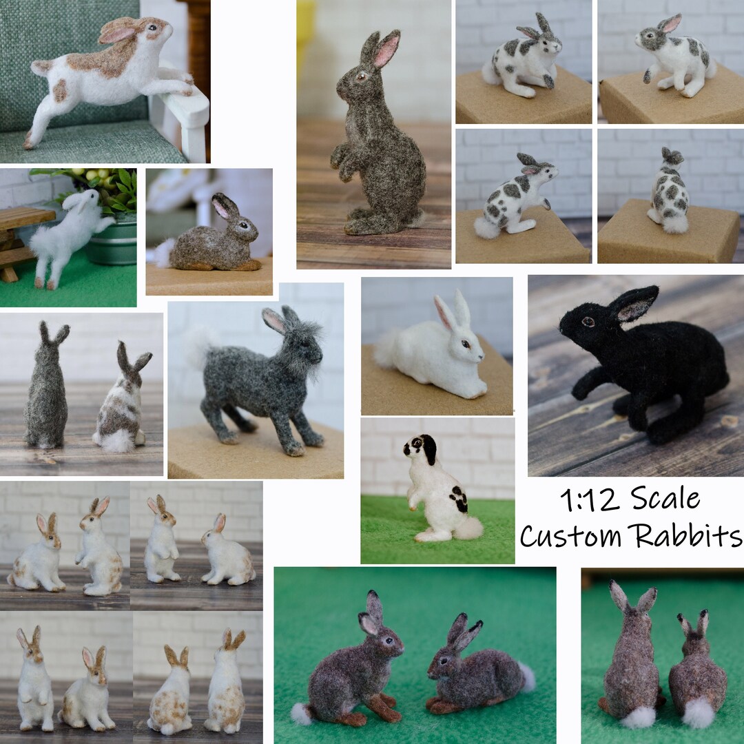 Custom Miniature Rabbits 1:12 Scale - Etsy