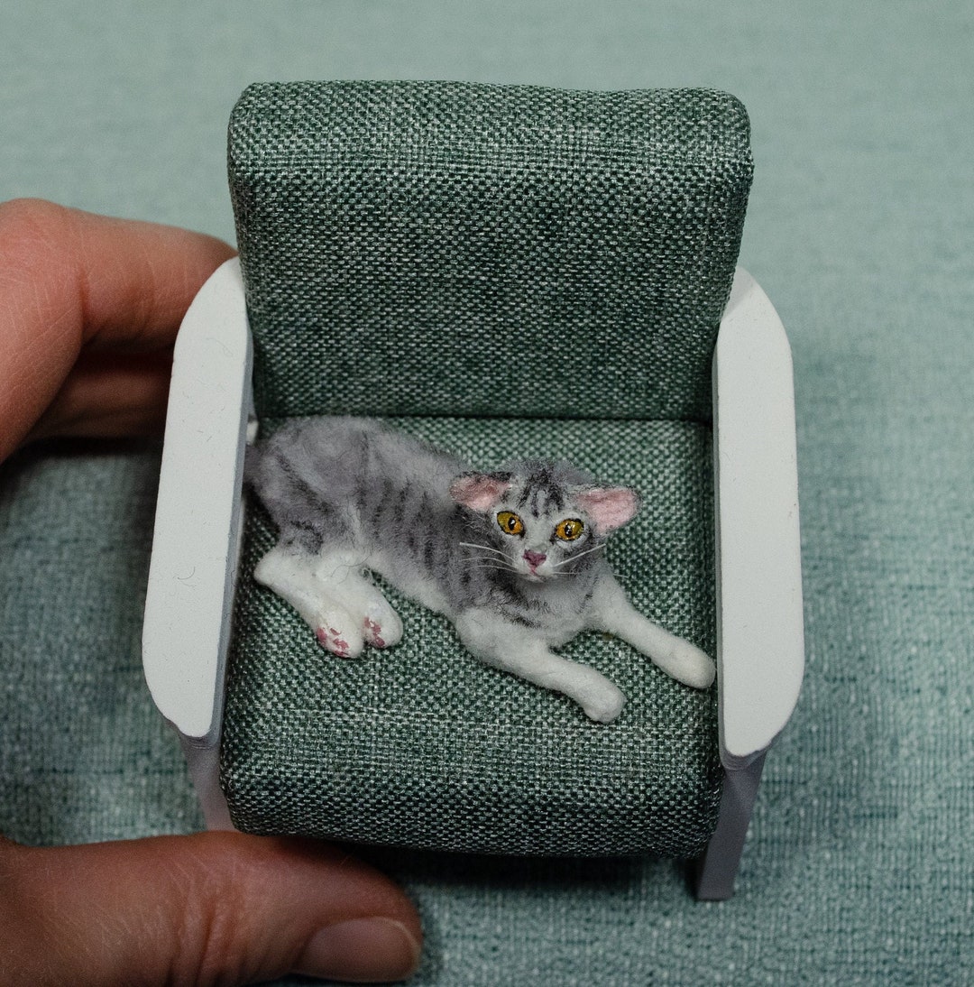Dollhouse Miniature Cat 1:12 Scale Tabby Cat Ready to Ship by ...