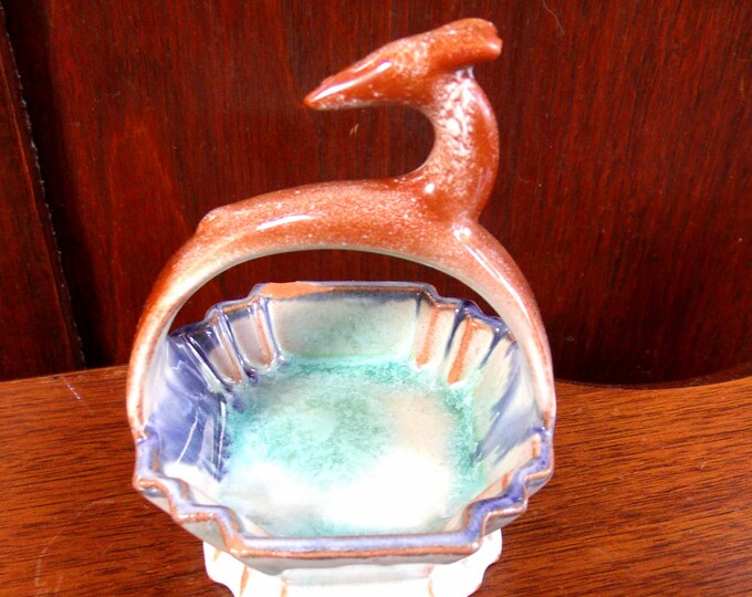 Antique Pottery Deer Figurine, Deer Trinket Dish - Etsy