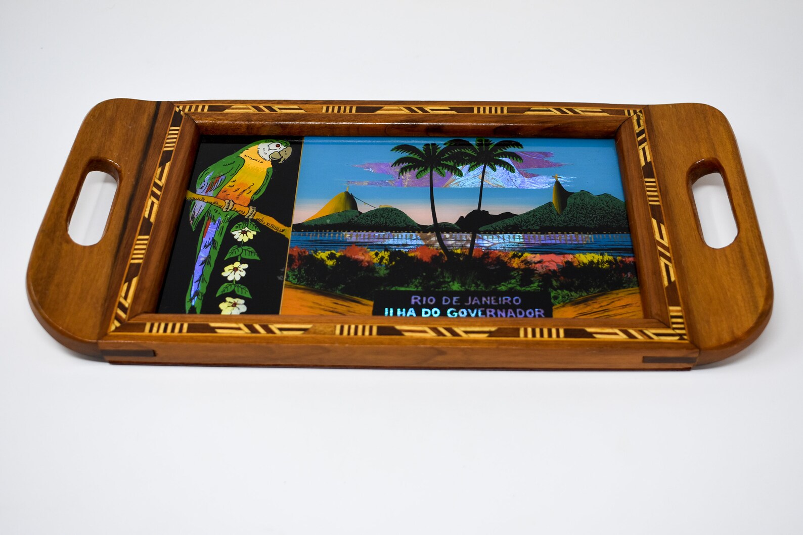 Vintage Butterfly Wing Exotic Inlaid Wood Parrot Tray | Etsy