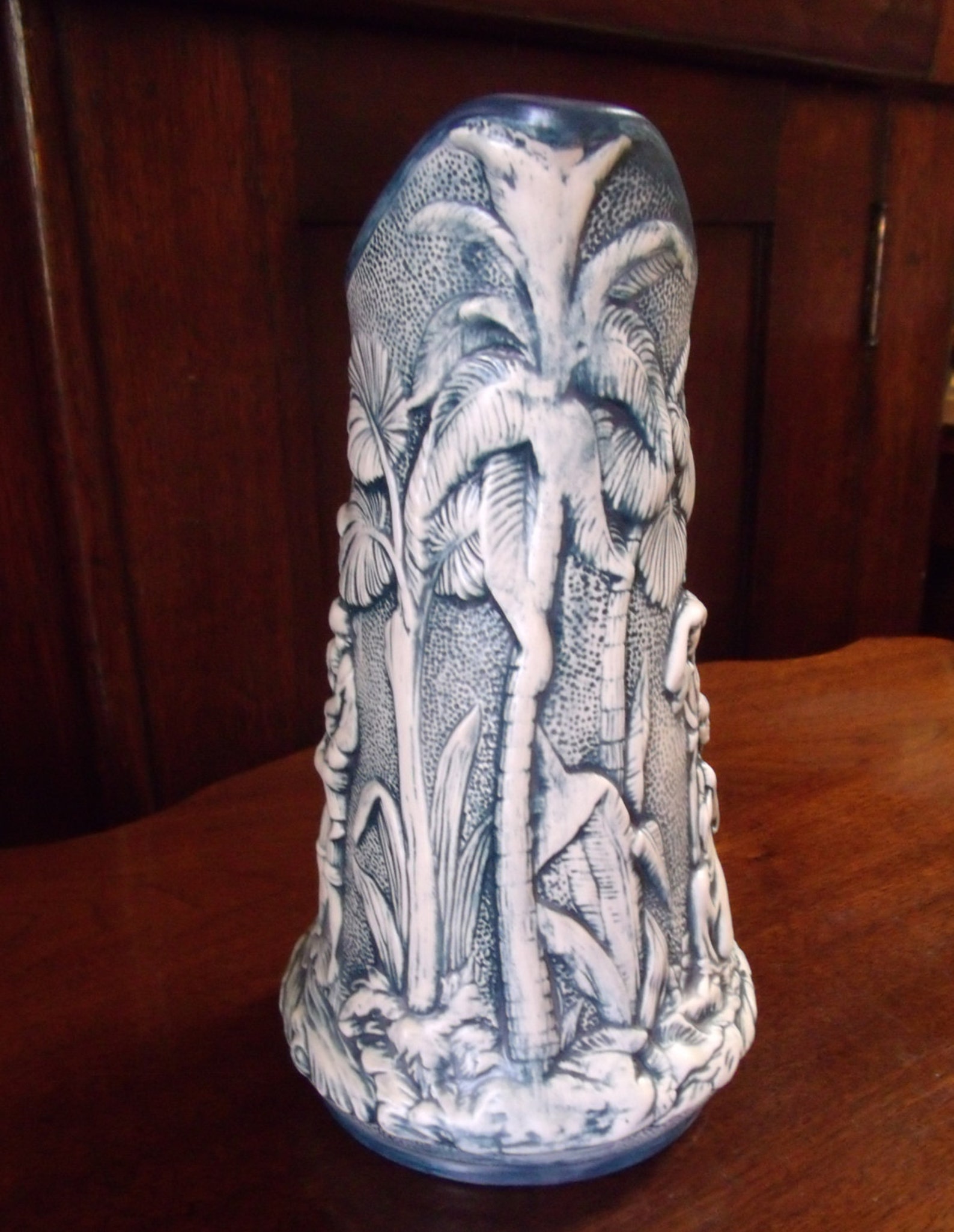 Antique Parian Pitcher 1850 Dark Blue Stippled Background | Etsy