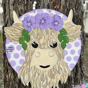 Highland Cow Door Hanger, Sunflower Door Sign, Cow Decor, Farmhouse ...
