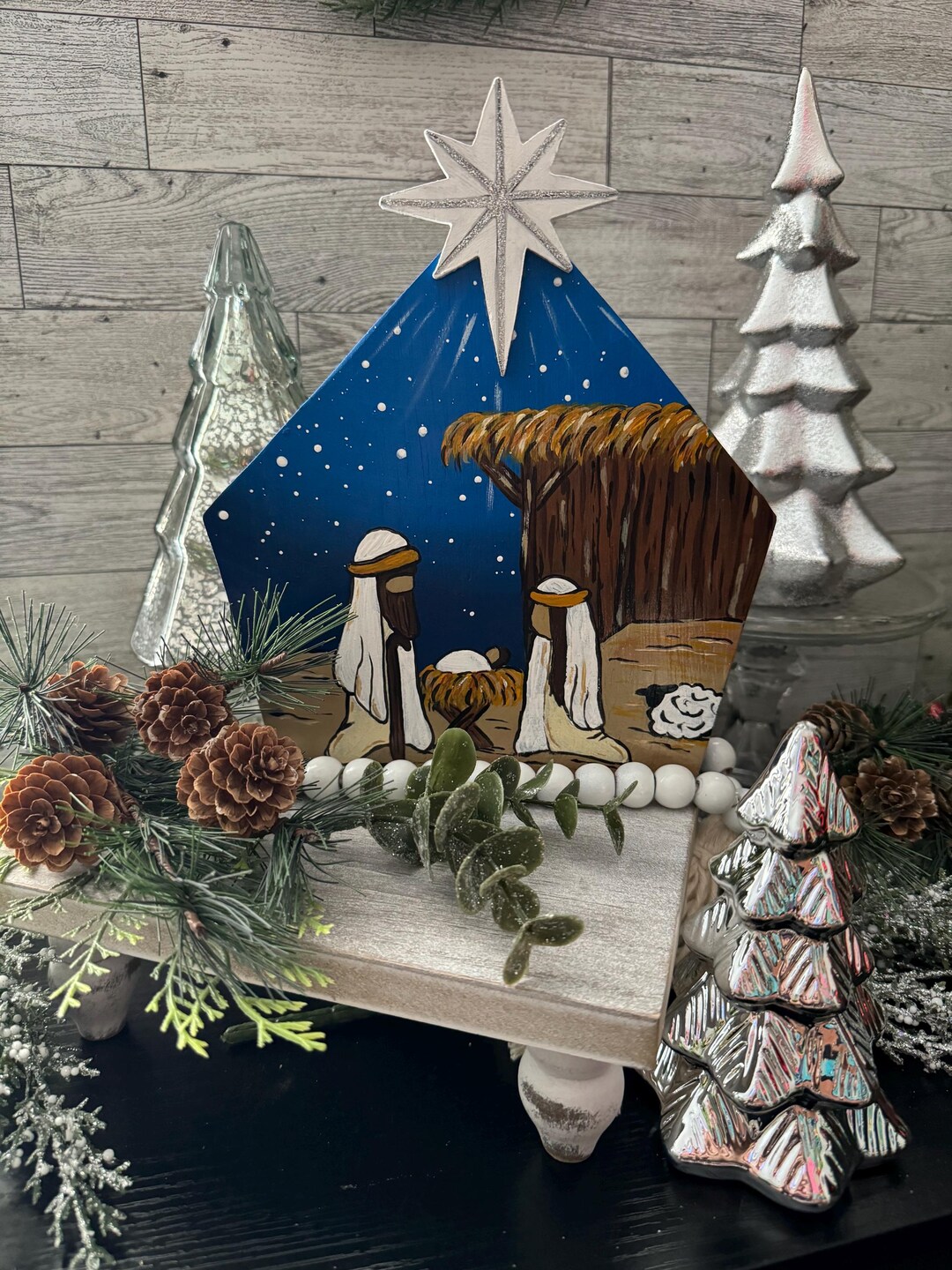 Nativity Wood Shelf Decor, Christmas Home Decoration, Christmas Shelf ...