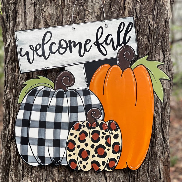 Buffalo Plaid Door Hanger - Etsy