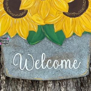 Sunflower Tin Door Hanger, Welcome Door Sign, Sunflower Decor - Etsy