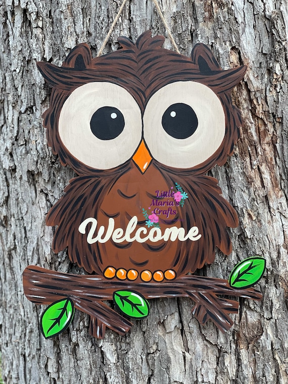Owl Door Hanger Door Sign Fall Door Hanger Nursery Door - Etsy