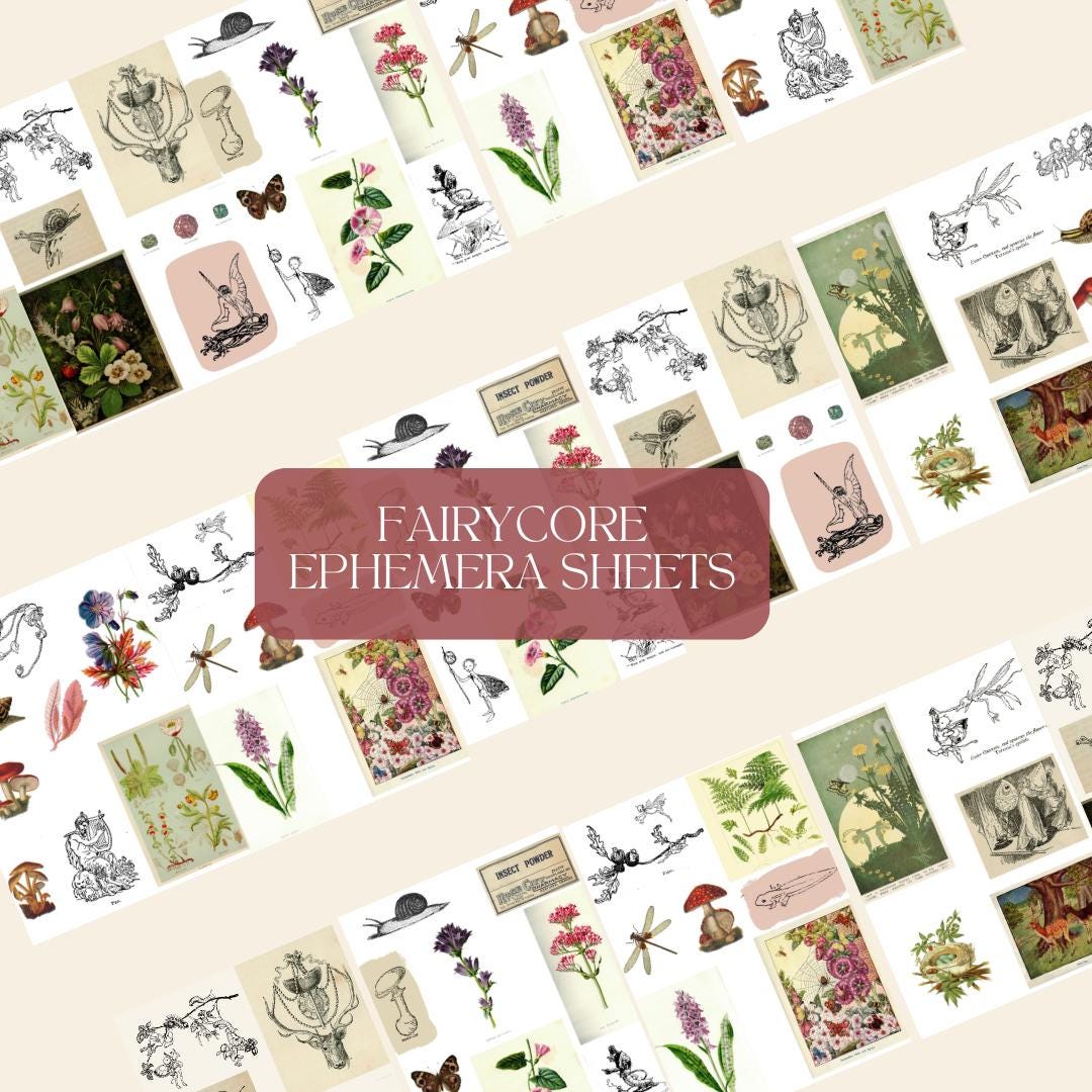 Enchanting Fairycore Digital Ephemera Collection: Antique Book Images ...
