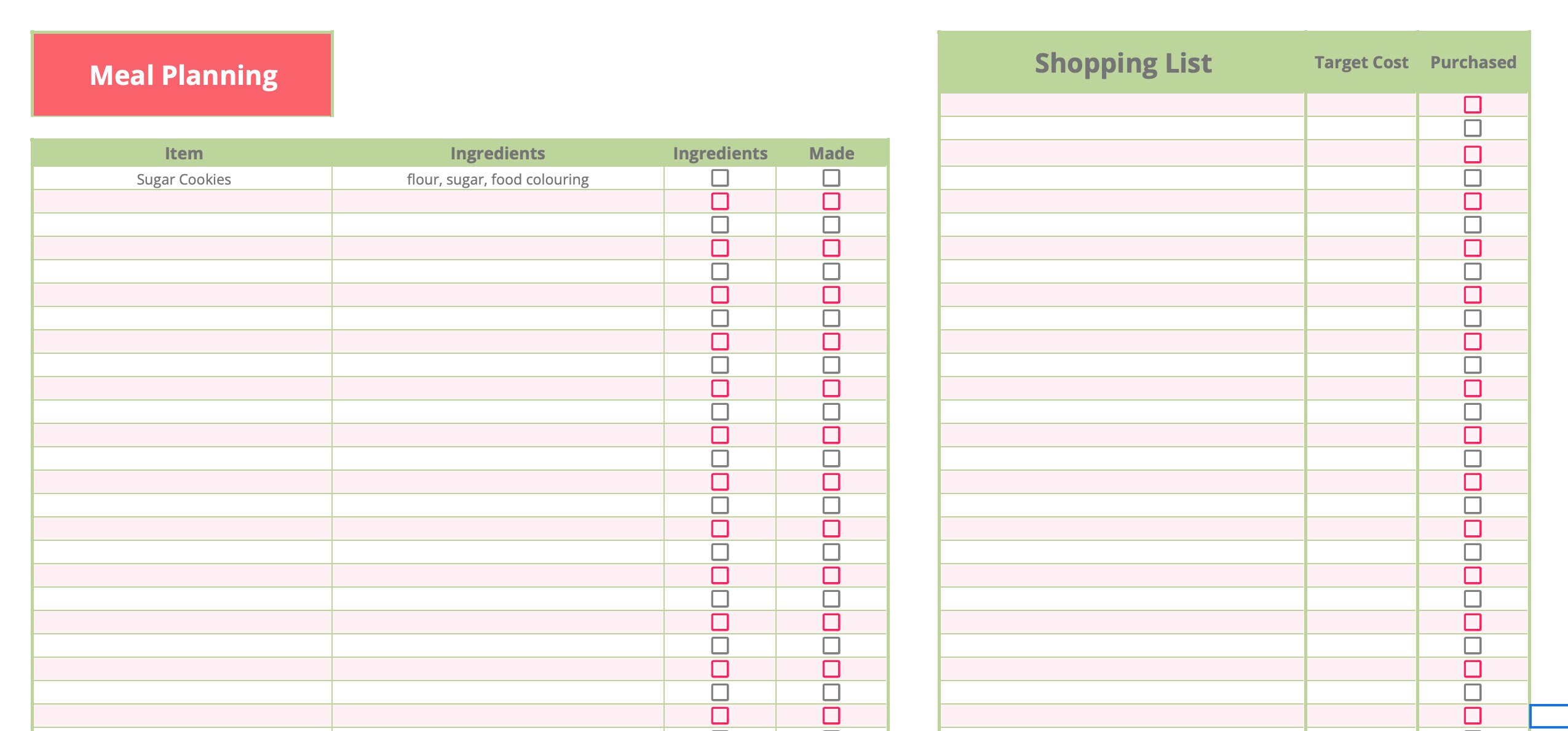 Holiday Planner Spreadsheet Digital Christmas Planning Google Sheets - Etsy