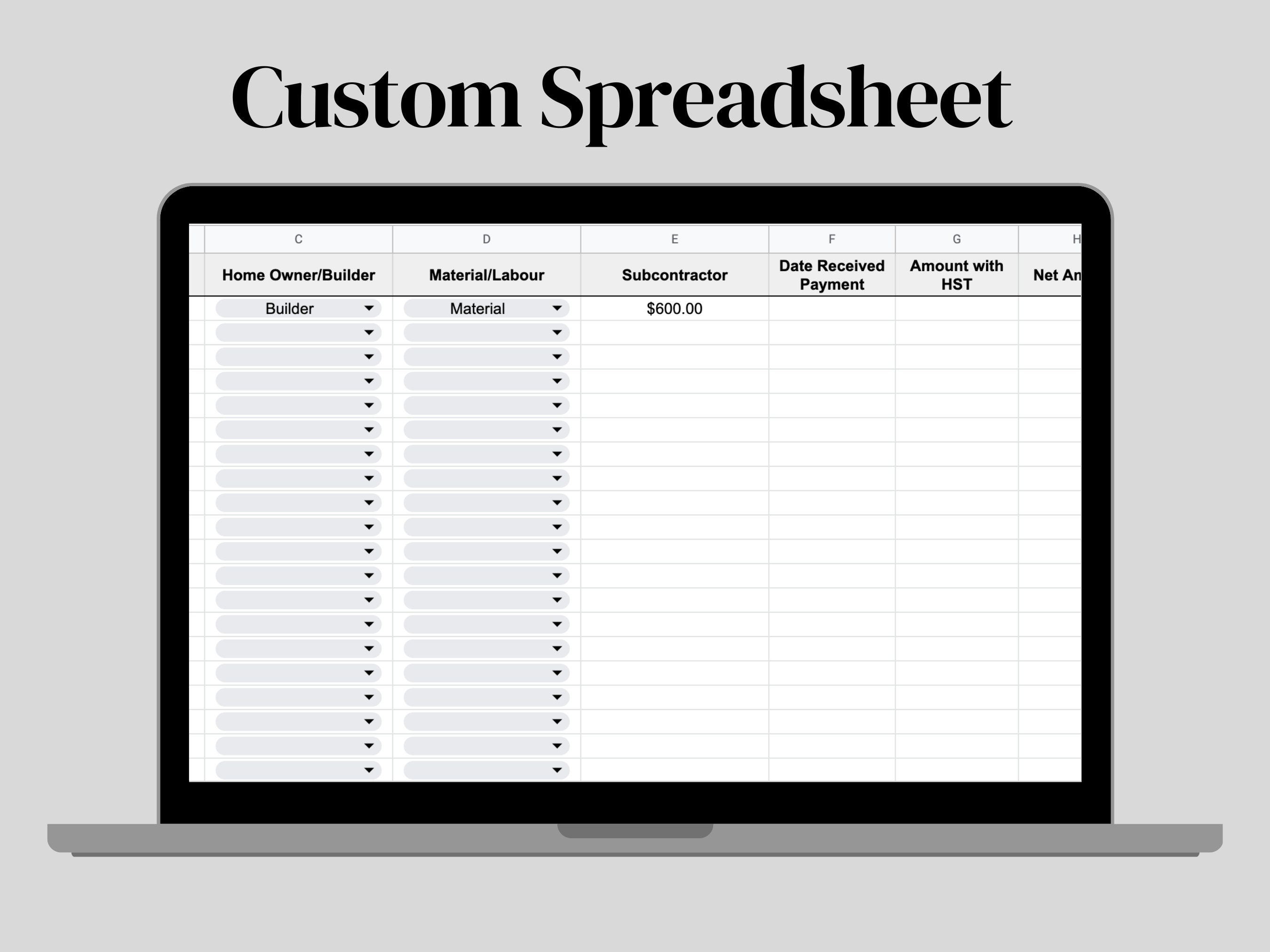 Custom Changes to Spreadsheet Template - Etsy