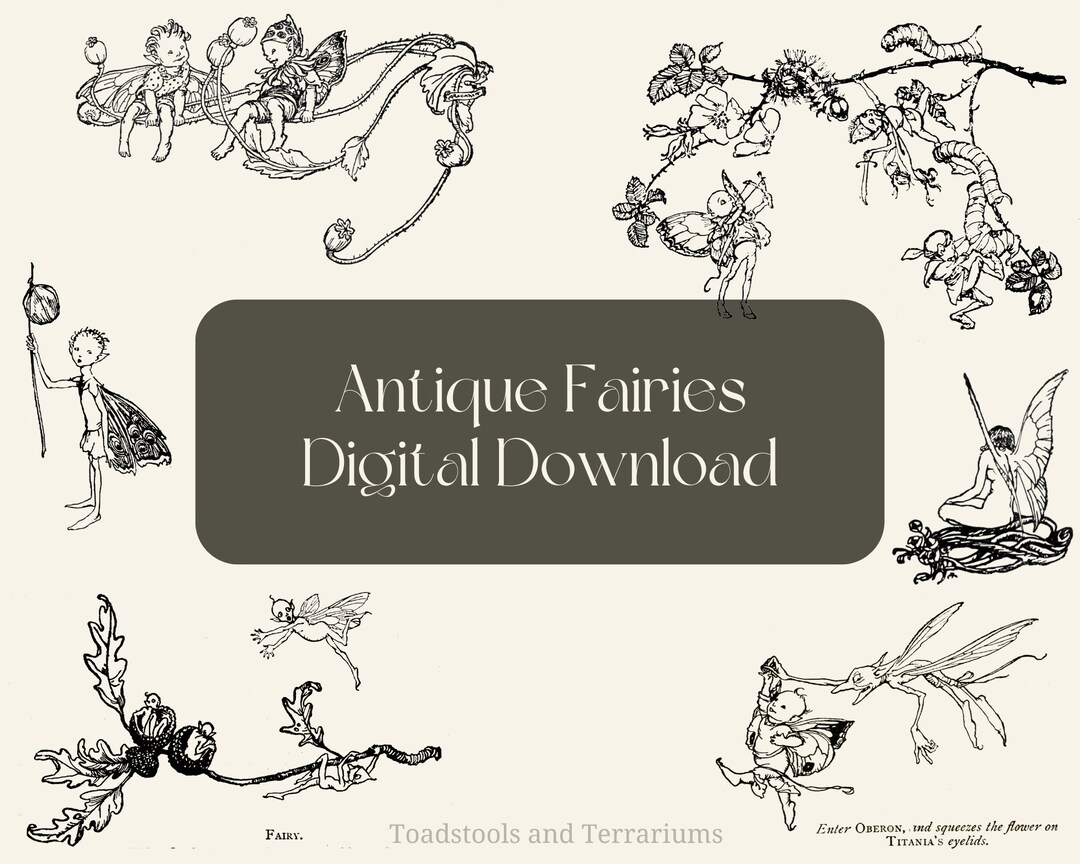 Vintage Fairies Clip Art Illustration - DIGITAL DOWNLOAD for ...
