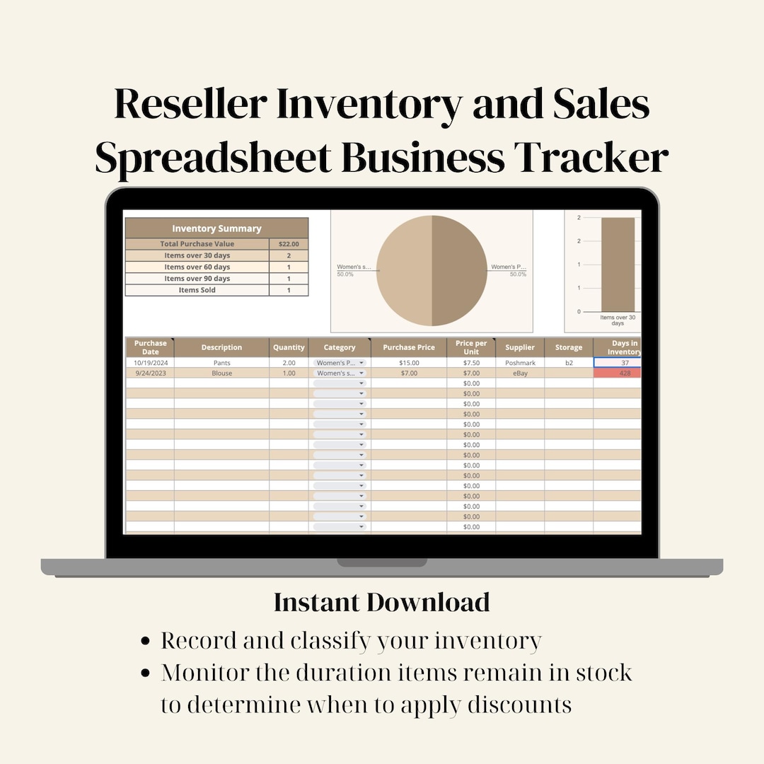 Reseller Inventory and Sales Spreadsheet Business Tracker for Google ...