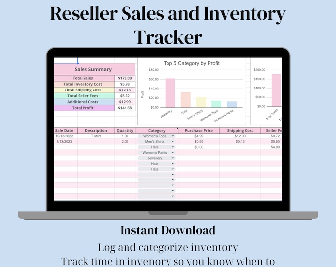 Reseller Inventory and Sales Tracker Reseller Inventory Spreadsheet for ...