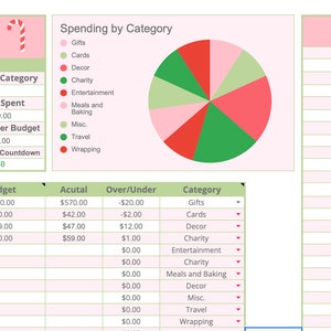Holiday Planner Spreadsheet Digital Christmas Planning Google Sheets - Etsy