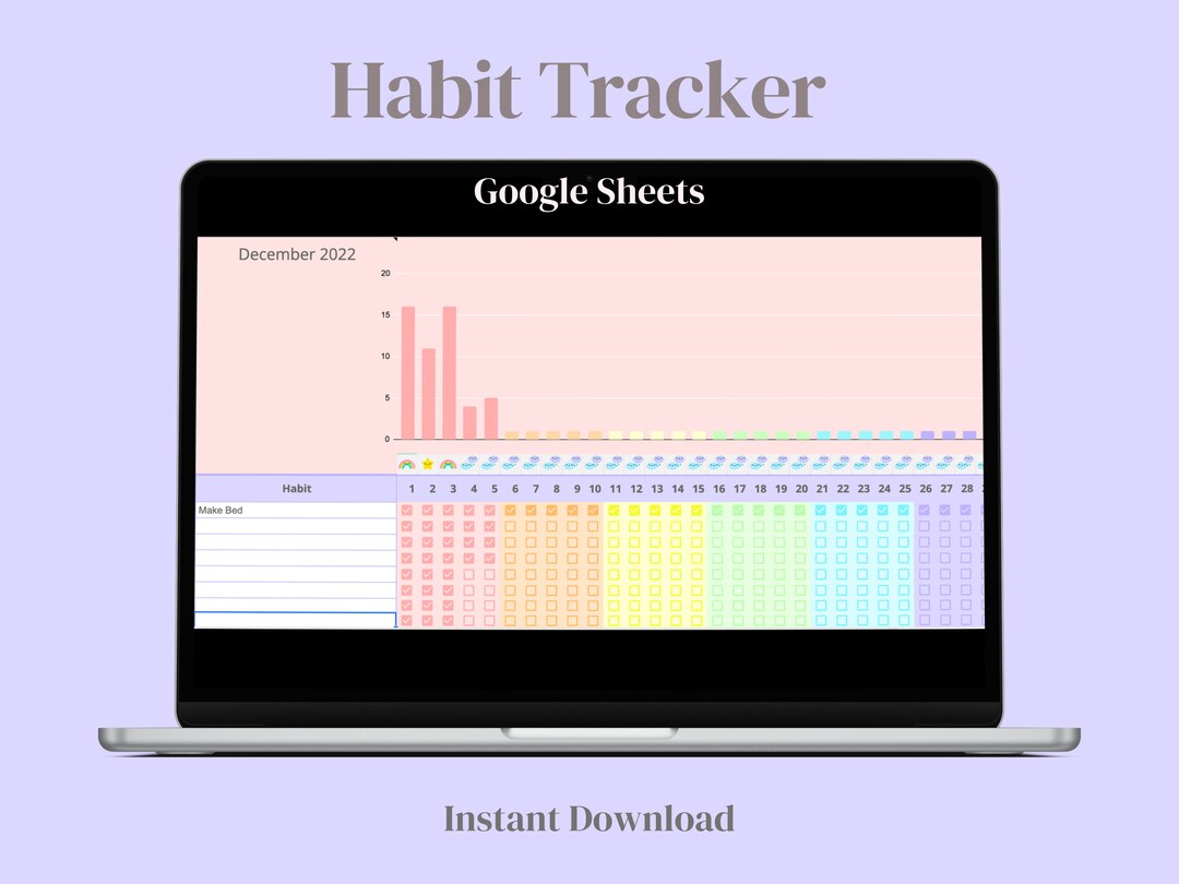 Habit Tracker Book Spreadsheet Digital ADHD Task Tracker for Google ...