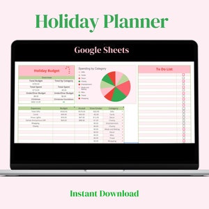 Holiday Planner Spreadsheet Digital Christmas Planning Google Sheets - Etsy