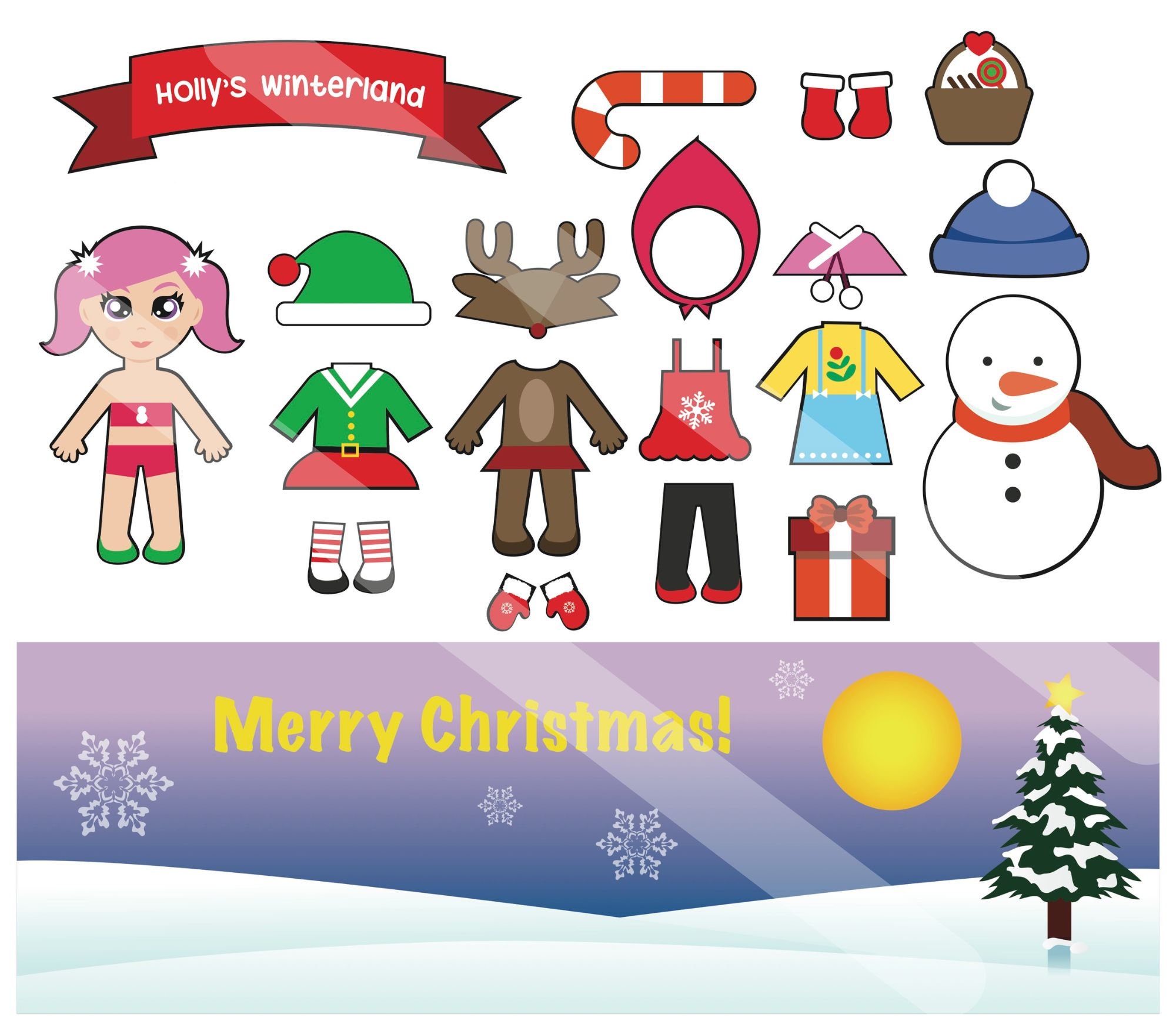 Christmas Paper Doll Printable PDF Personal Use - Etsy