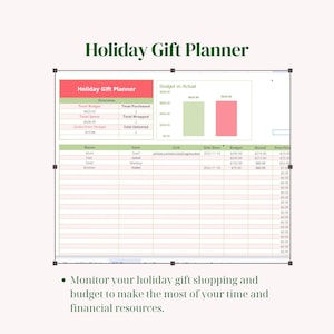 Holiday Planner Spreadsheet Digital Christmas Planning Google Sheets - Etsy