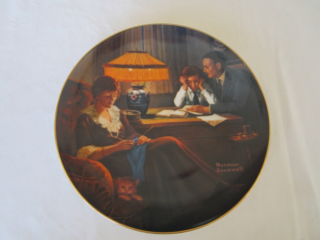 Assiette COLLECTOR 8,5 po. NORMAN ROCKWELL Father's Help Knowles ... Assiette COLLECTOR 8,5 po. NORMAN ROCKWELL Father's Help Knowles ...