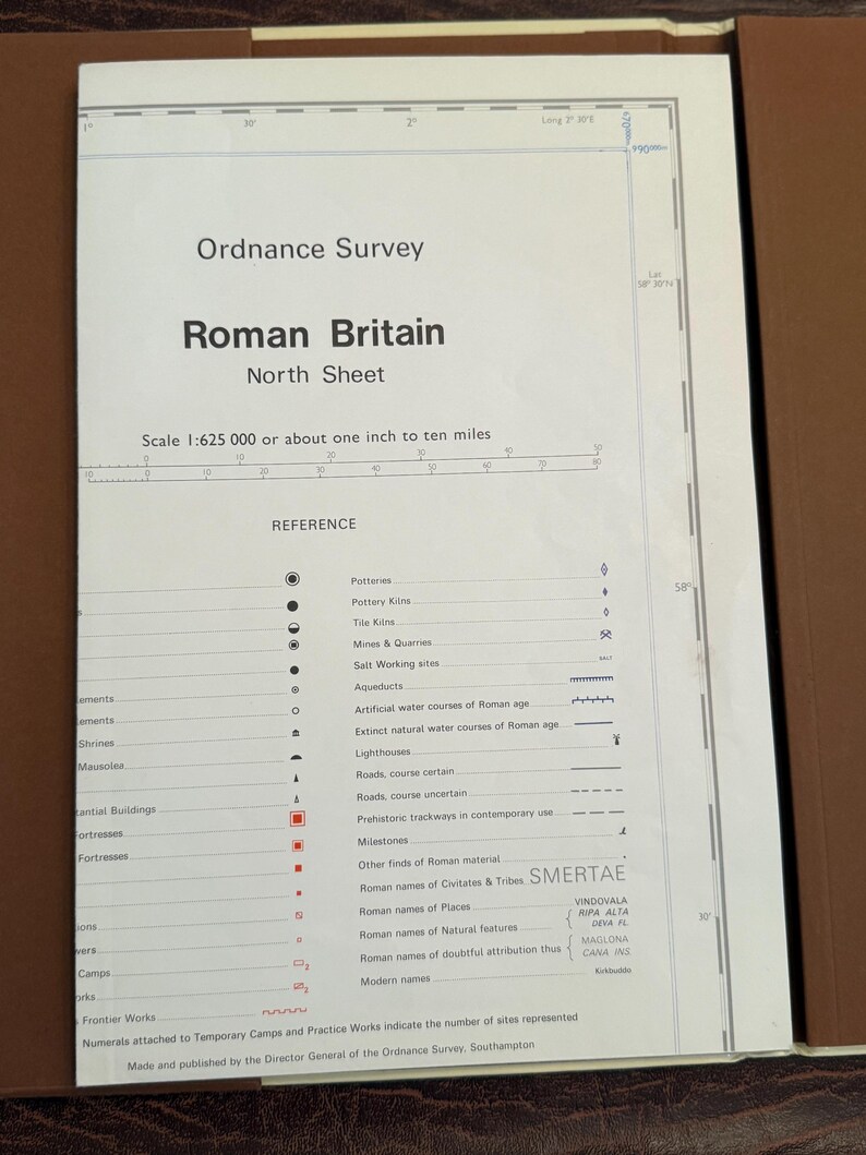 Map of Roman Britain Published Ordnance Survey Fourth Edition BRAND NEW ...