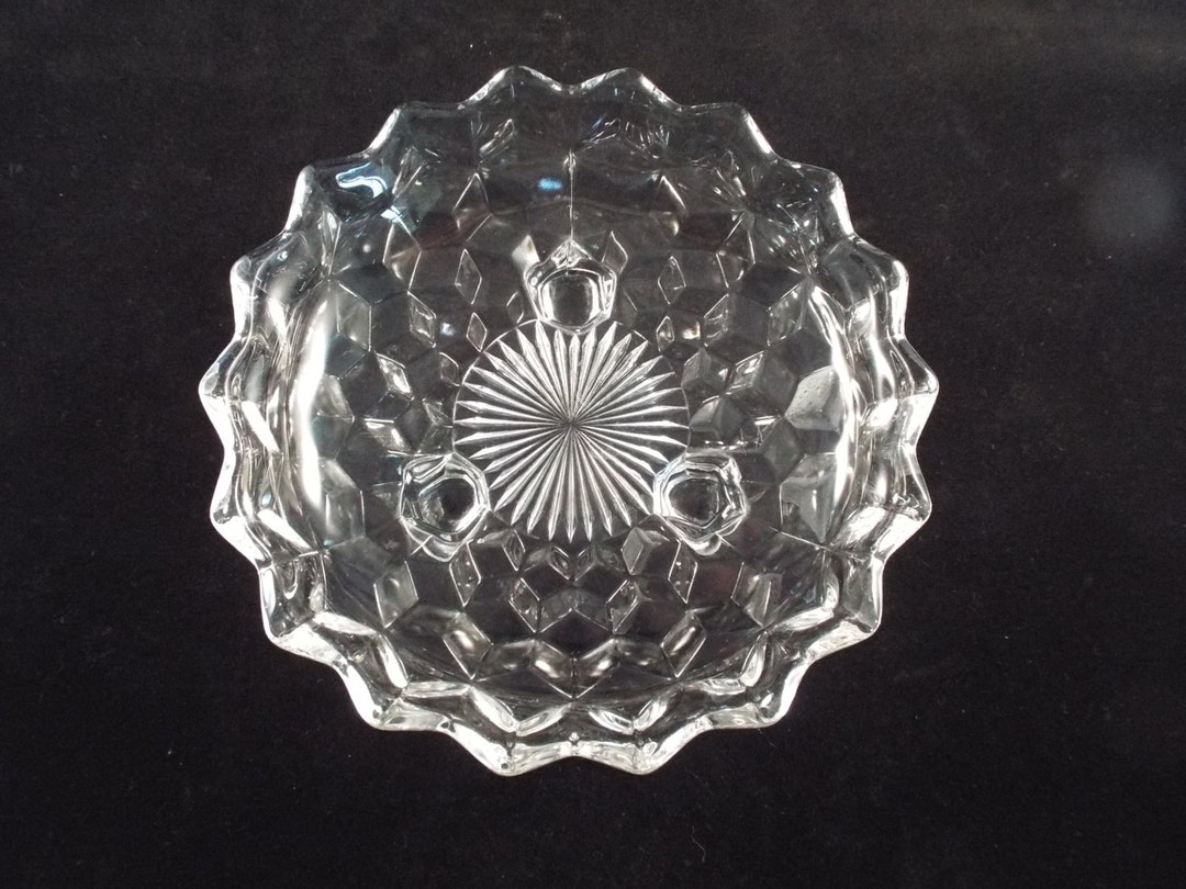 American Fostoria Crystal Pinwheel-buzz Star 3 Footed Candy Dish/bowl ...