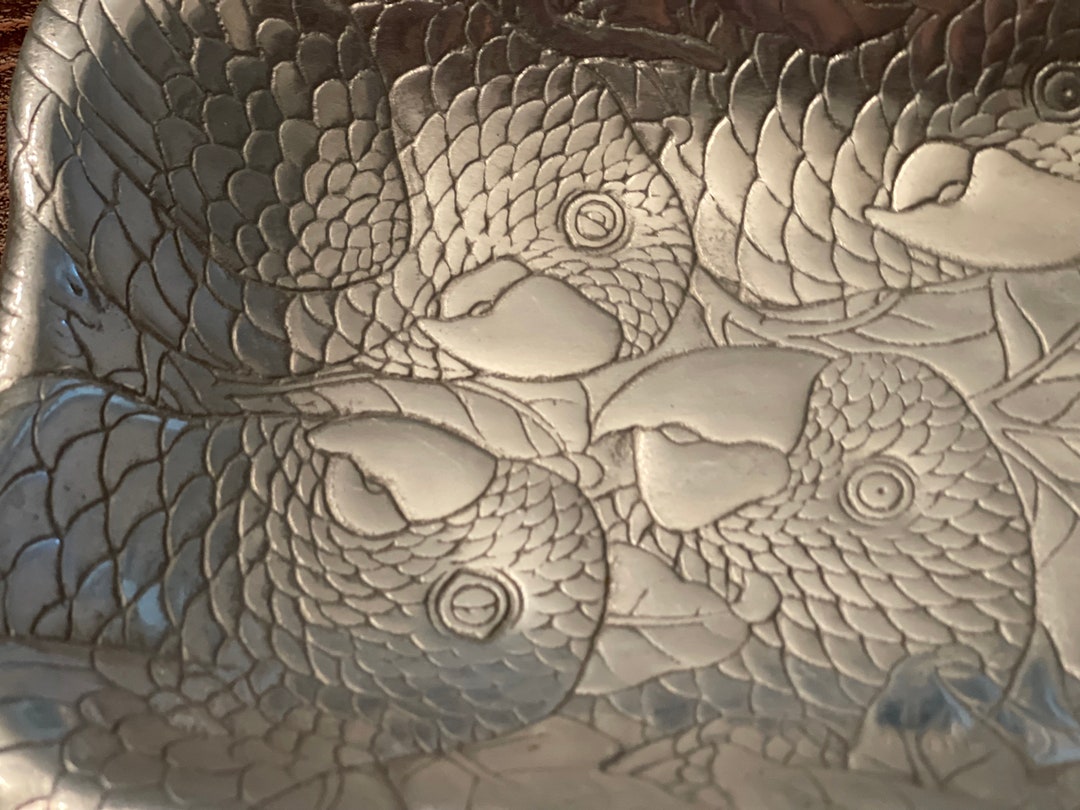 Arthur Court Pewter 1983 Parrot Toucan Retangular Tray Long and Narrow ...