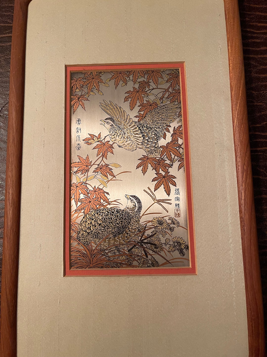 The Quail of the Golden Maple Zhang Shou-cheng Genuine 24kt. Gold ...