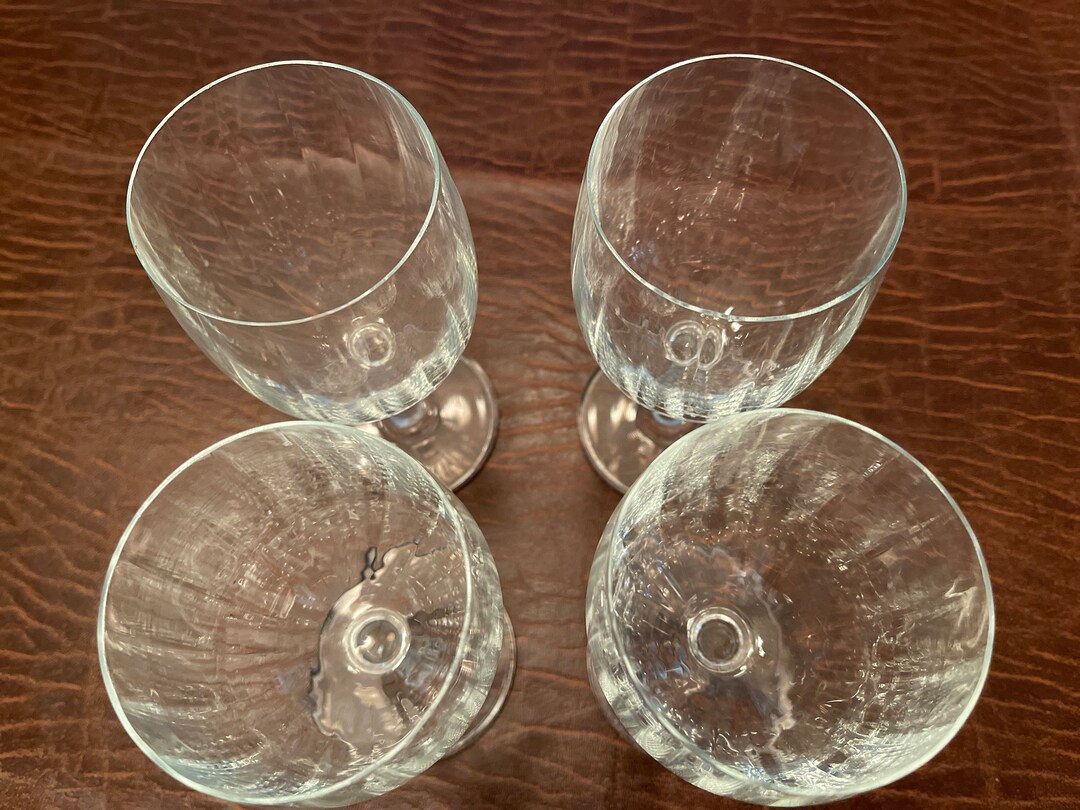 4 Large Wine Etched Glass That Make Panels, Crystal Goblet, Amazing ...