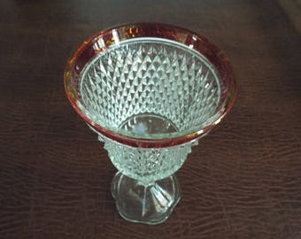 Indiana Red Glass Vase - Etsy