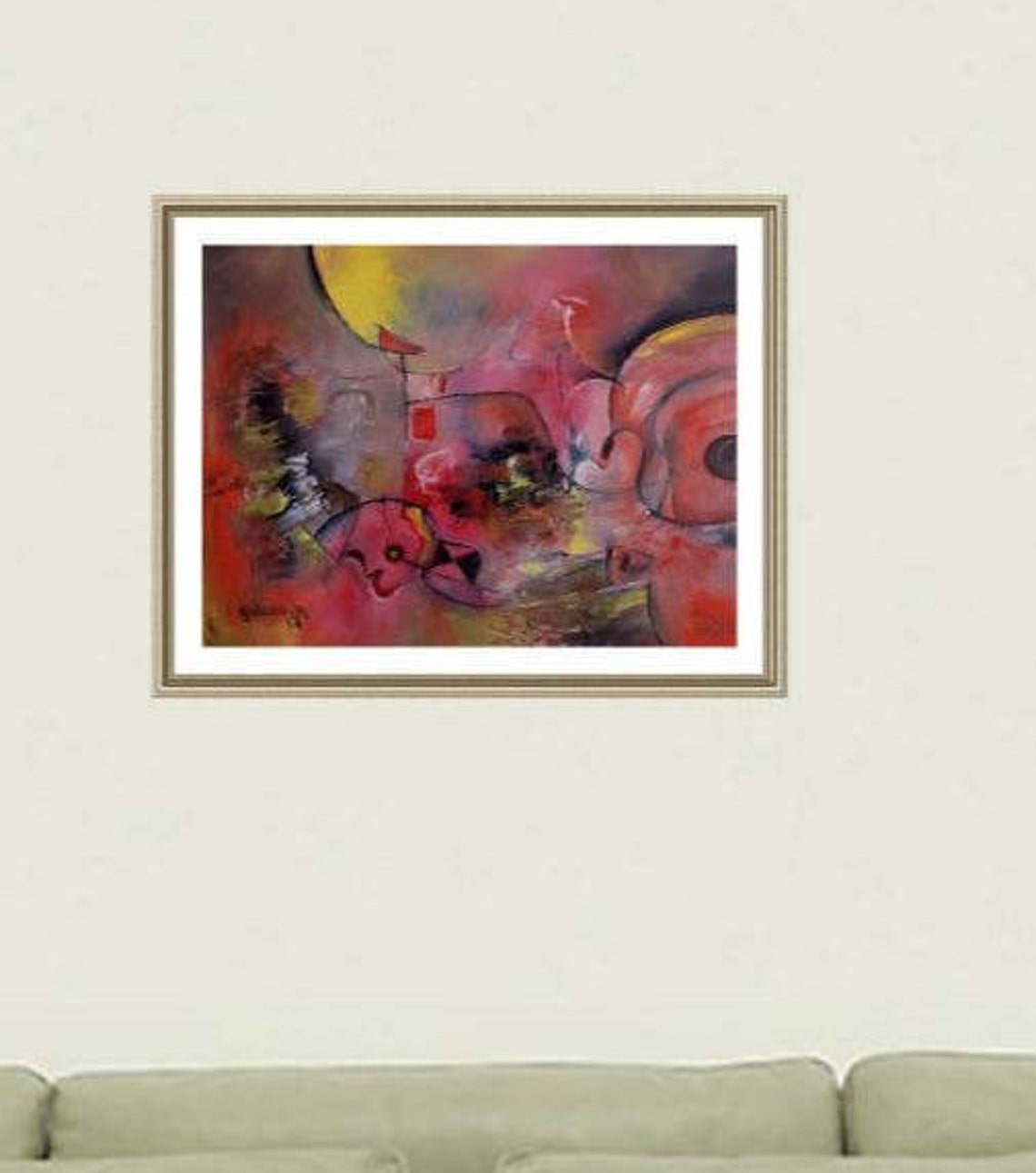 Red Painting, Contemporary Abstract Art, Oil on Canvas, Red Light by ...