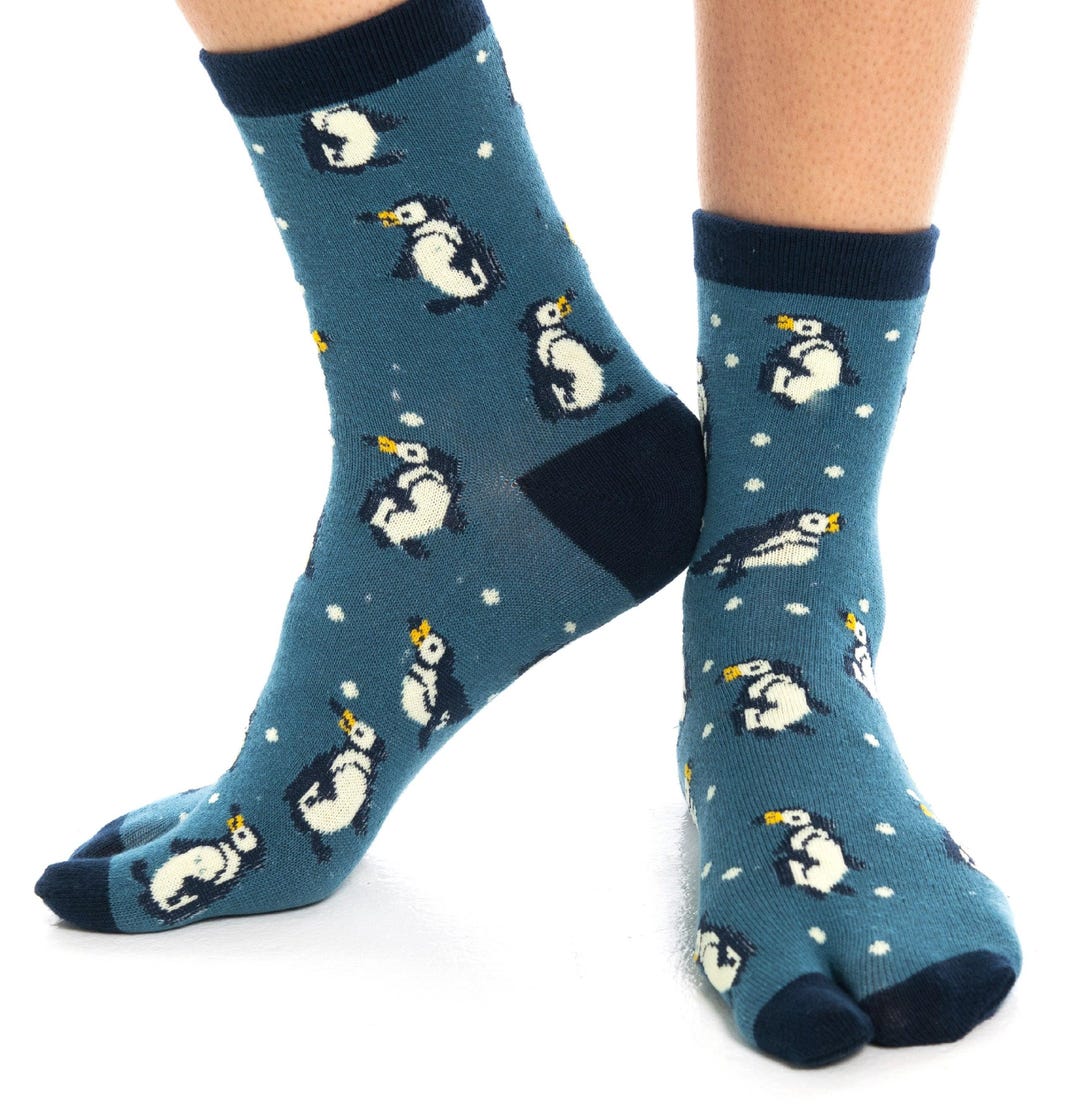 1 Pair V-toe Flip Flop Tabi Socks Penguins Pattern - Etsy
