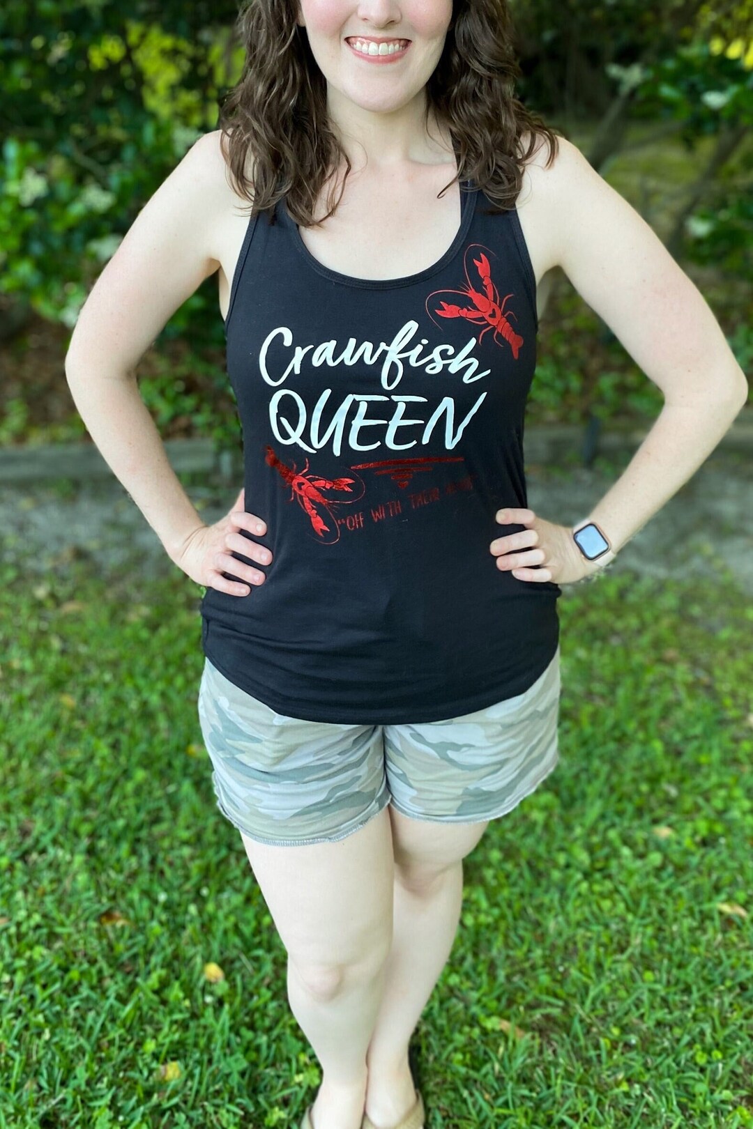 Crawfish Queen: Louisiana Women's Racerback Tank Top in Black With ...