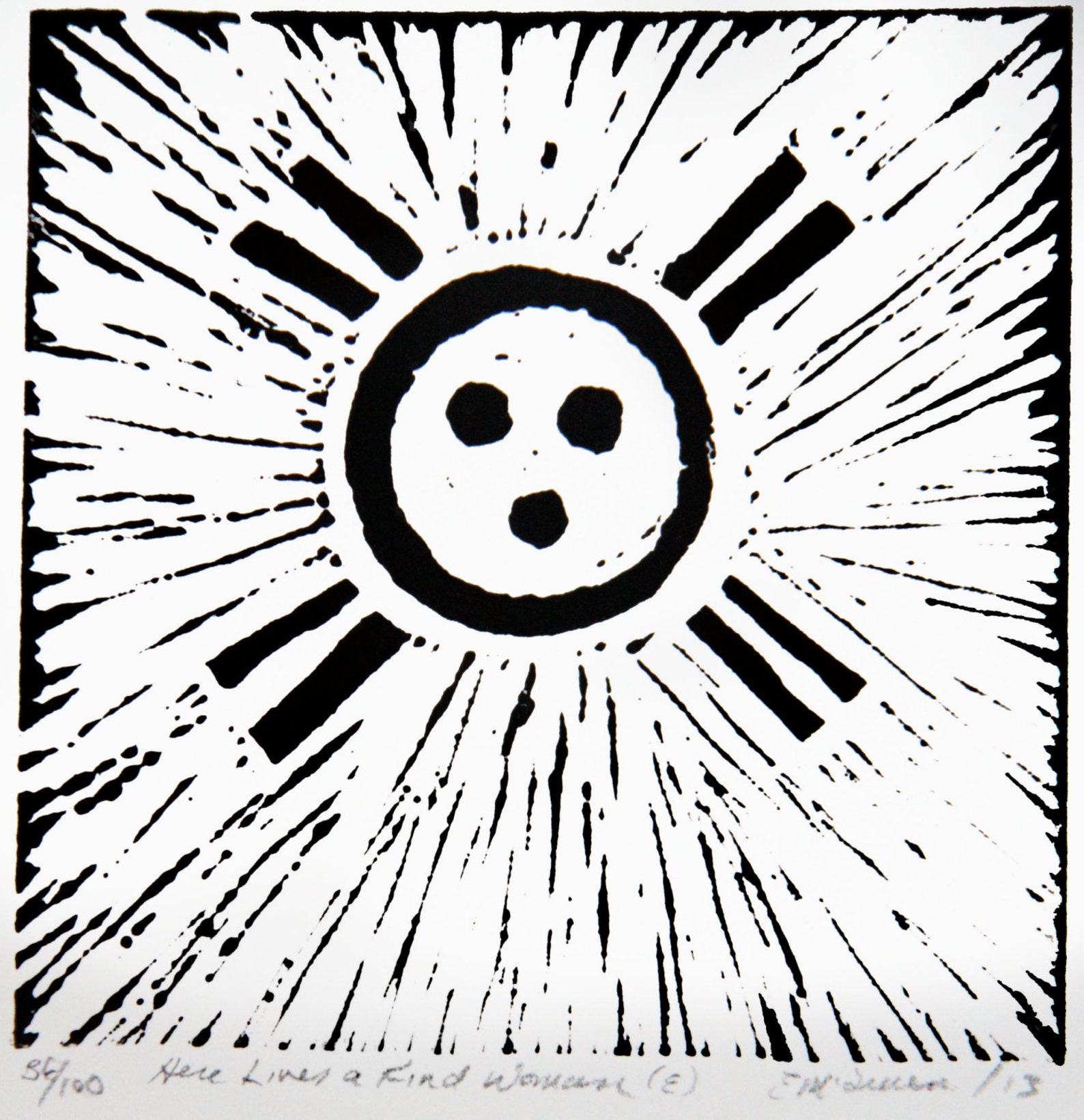 A Kind Woman Lives Here Hobo Symbol english Linocut - Etsy Canada