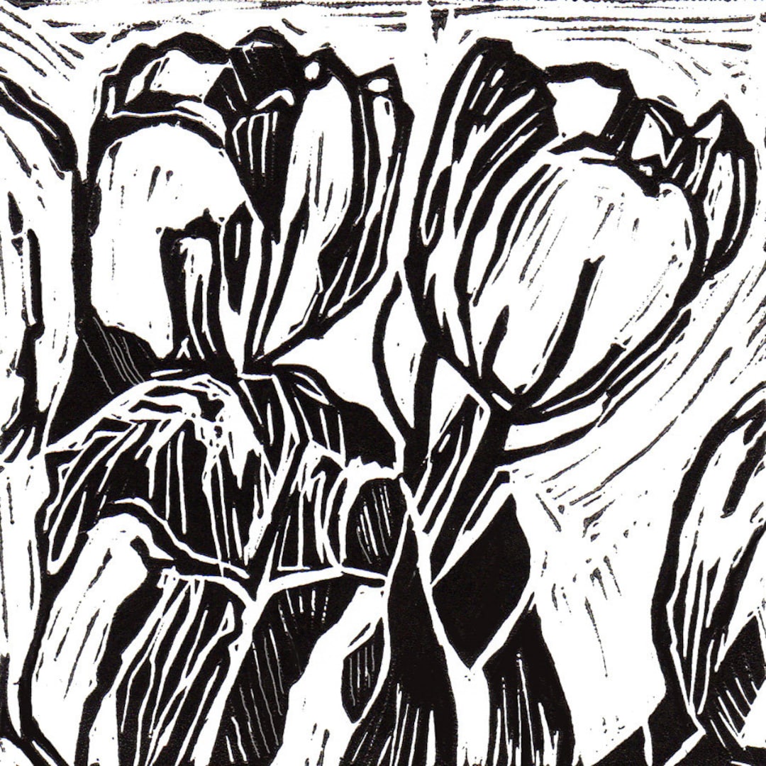Botanical Series. Tulip (tulipa)- Linocut Print - Etsy