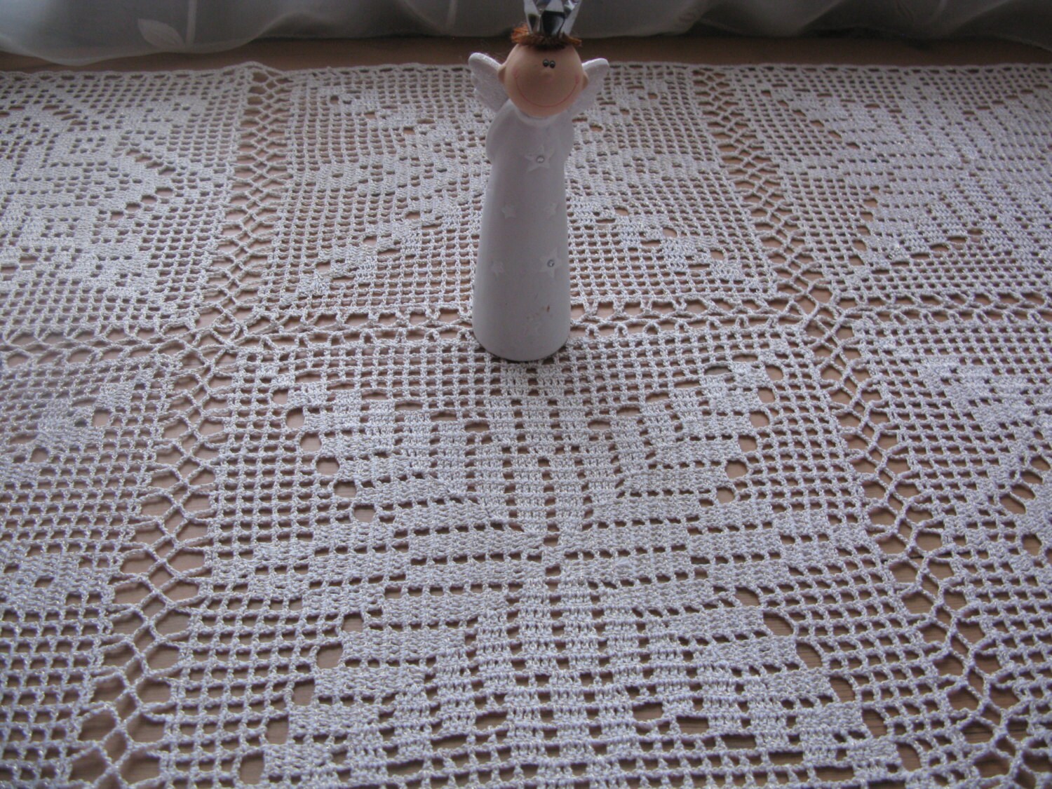 Handmade Crochet Cotton Table Runner: Christmas Home Decor (21.65"x33 ...
