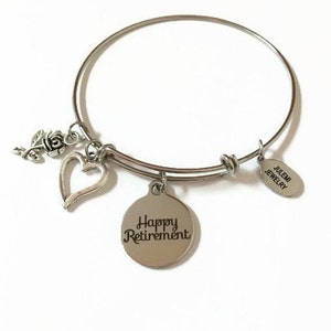 Happy Retirement Expandable Bracelet Retired Stacking Bracelet Retiree ...