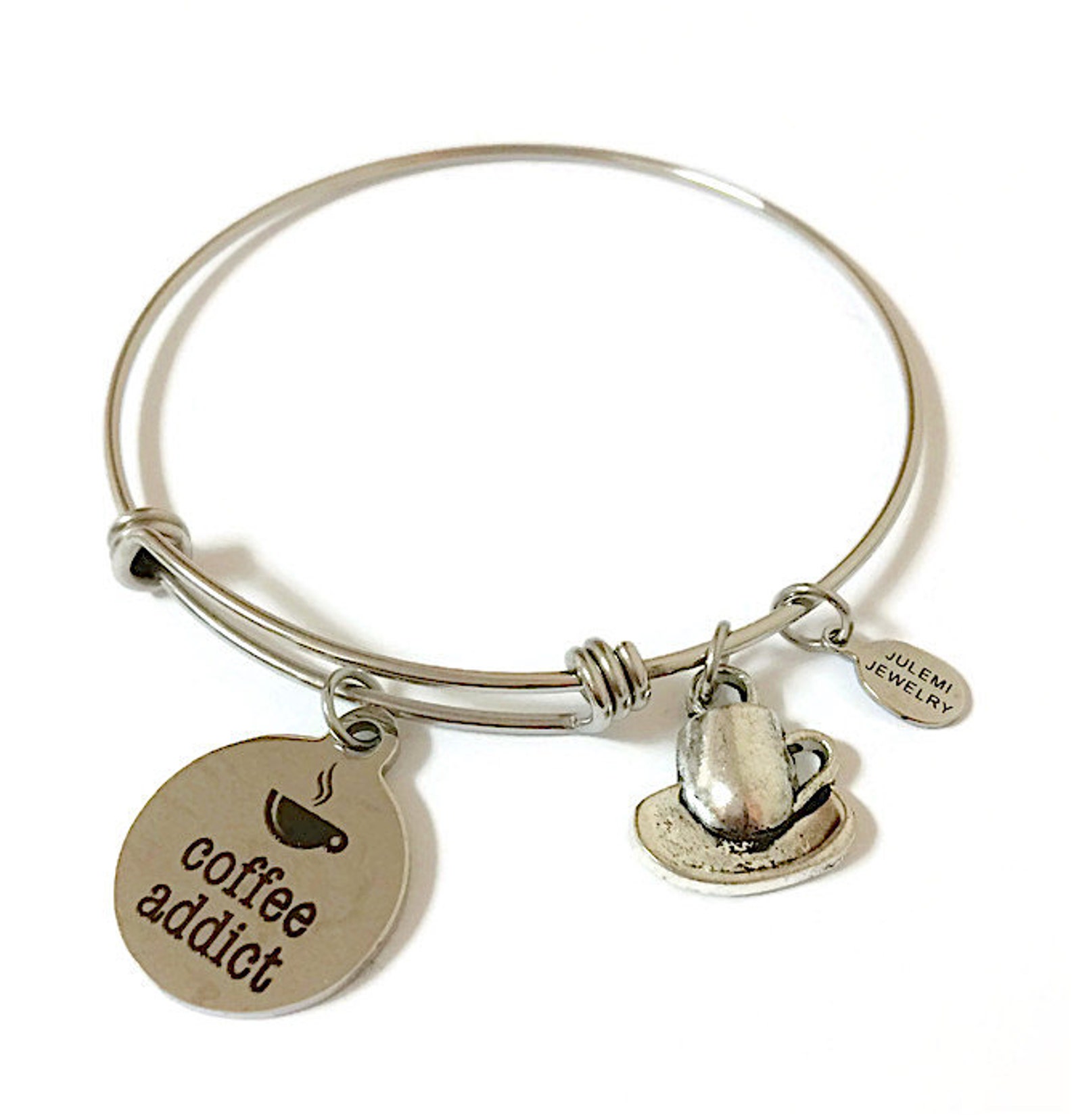 Coffee Addict Expandable Bracelet Coffee Lovers Charm Bangle Coffee ...