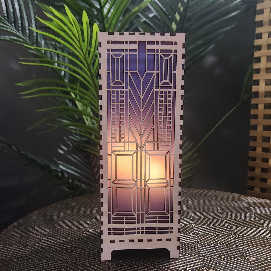 DOMARA 11" LED Lamp, Frank Lloyd Wright Inspired {electric} Natural ...