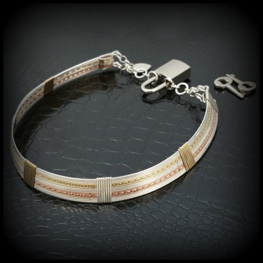 Trifecta Wire Wrapped Locking Collar: Sterling Silver, Gold & Rose Gold ...