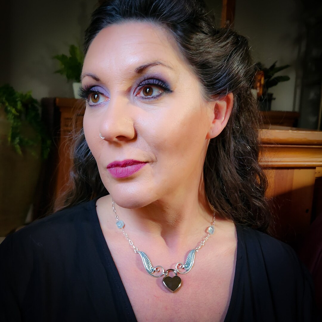 ANGEL Locking Collar, Sterling With Aquamarine, Made to Order, BDSM ...