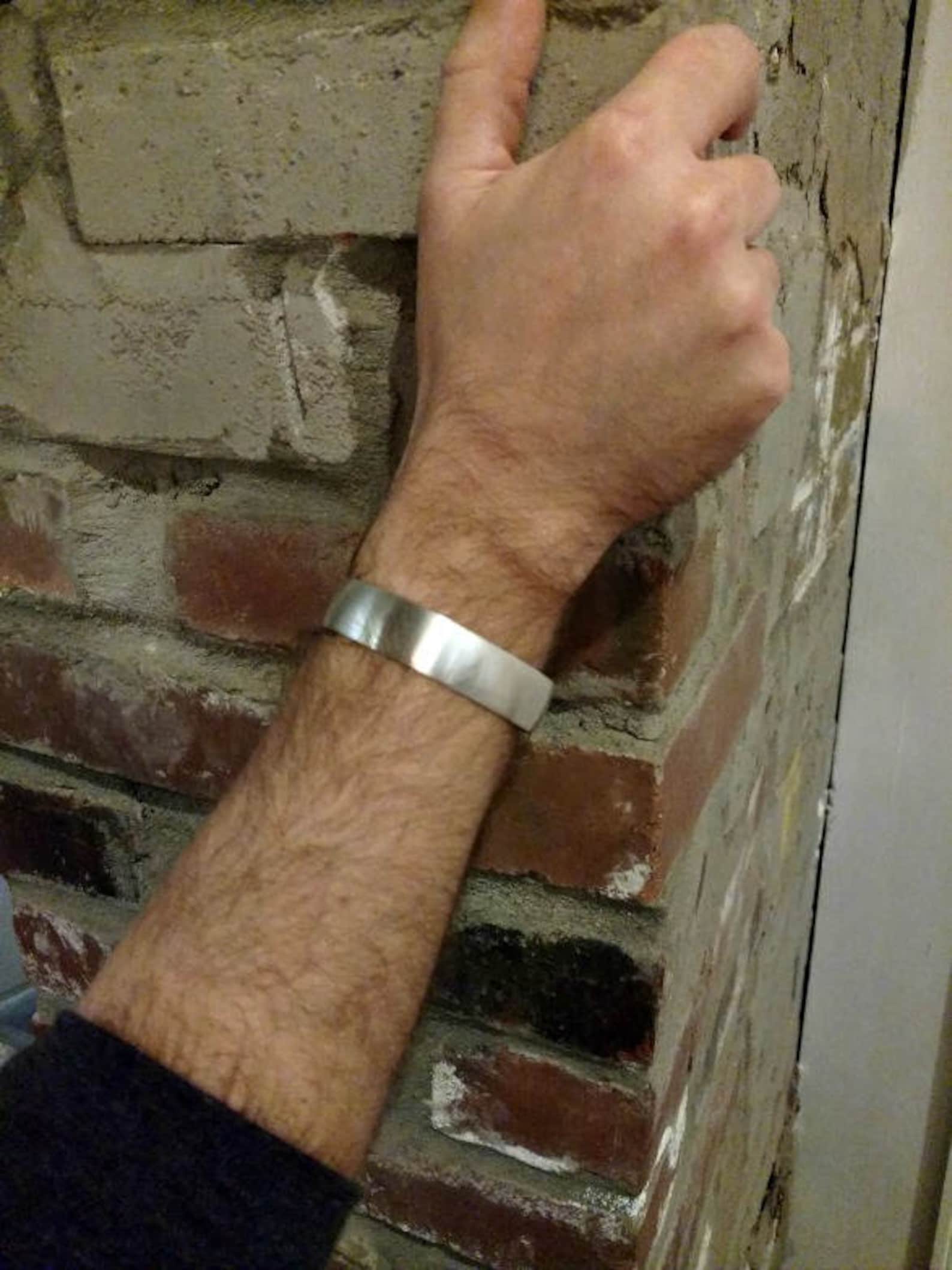 Men's Sterling Silver Cuff, Izzy Cuff, Extra Wide Unisex Cuff, Dominant ...