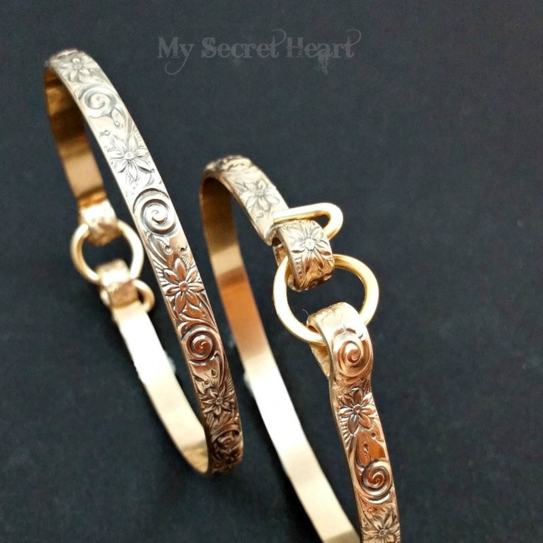 Handcuff Bracelets WILD FLOWER Locking Day Cuffs, GOLD, Submissive ...