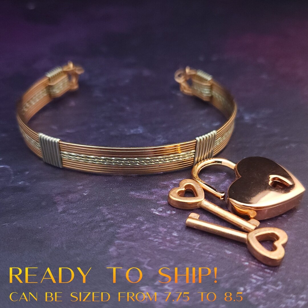 Rose Gold Locking Bracelet: Sterling Silver Artisan Cuff - Etsy