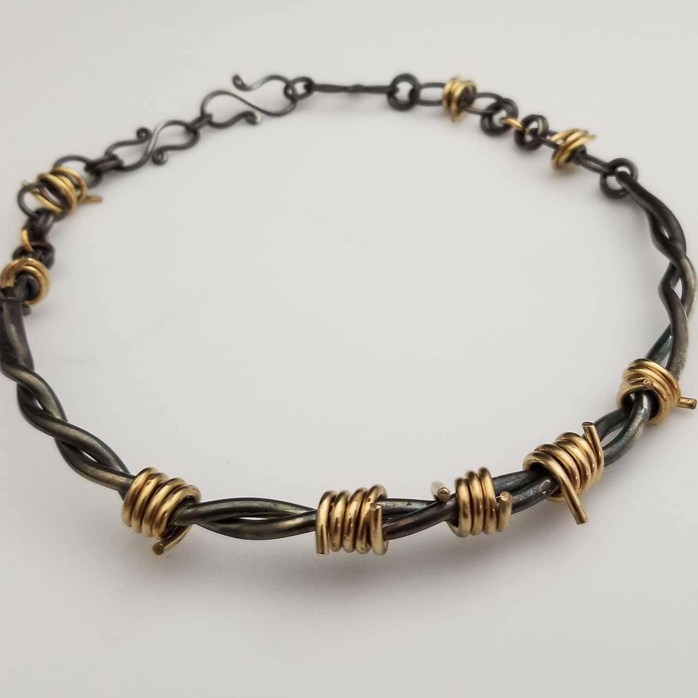 BRAMBLES Barbed Wire Locking Submissive Collar Sterling - Etsy UK