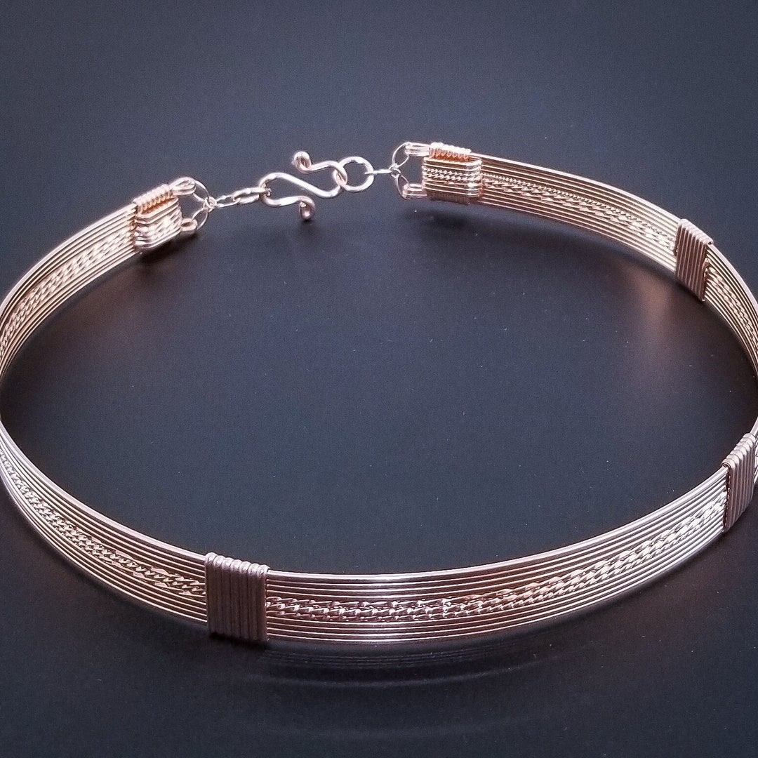 GODIVA Locking Collar, Rose Gold With Sterling Silver Twists ...