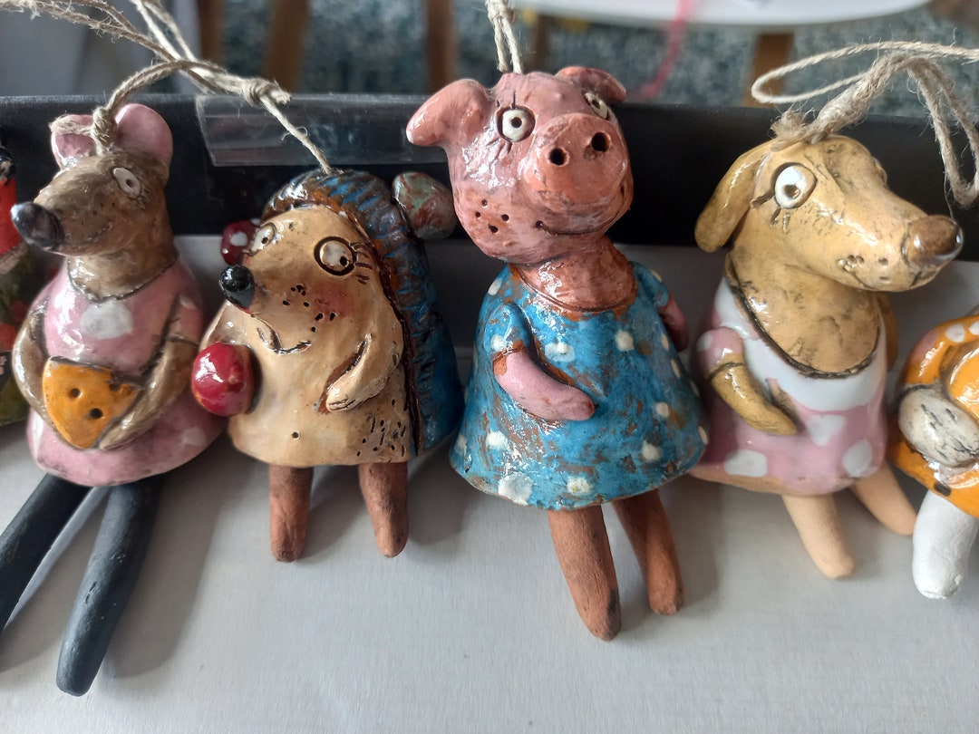 Ceramic Bell Dog Cat Mousehedgehog Fox Mushroom Bell Animal Ž5 - Etsy
